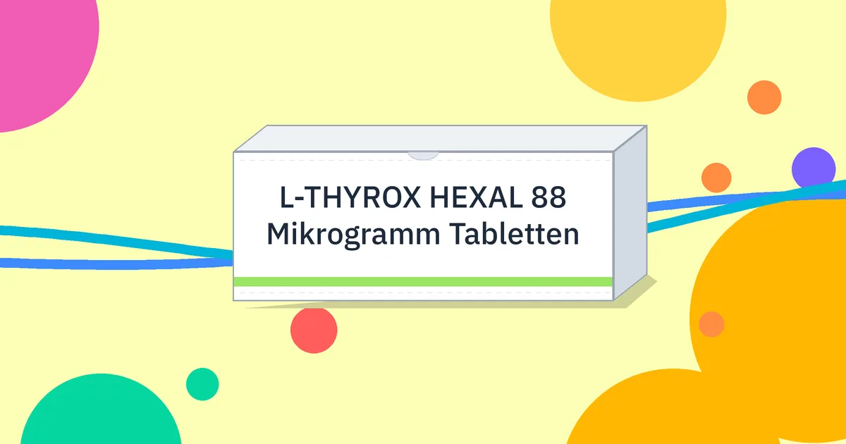 Symbolbild: Packung mit der Aufschrift L-THYROX HEXAL 88 Mikrogramm Tabletten (PZN 04677679) – Verfügbarkeit und Bezug in Apotheken in Frankfurt am Main