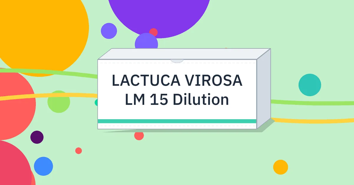 Symbolbild: Packung mit der Aufschrift LACTUCA VIROSA LM 15 Dilution (PZN 13520853) – Verfügbarkeit und Bezug in Apotheken in Frankfurt am Main