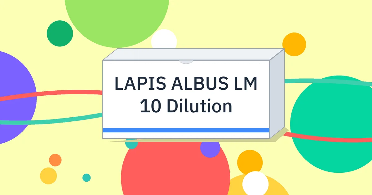 Symbolbild: Packung mit der Aufschrift LAPIS ALBUS LM 10 Dilution (PZN 13523136) – Verfügbarkeit und Bezug in Apotheken in Frankfurt am Main