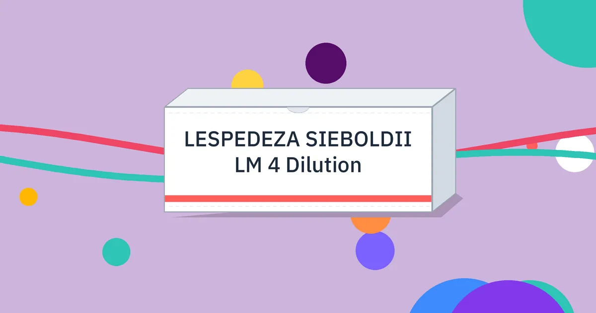 Symbolbild: Packung mit der Aufschrift LESPEDEZA SIEBOLDII LM 4 Dilution (PZN 13527677) – Verfügbarkeit und Bezug in Apotheken in Frankfurt am Main