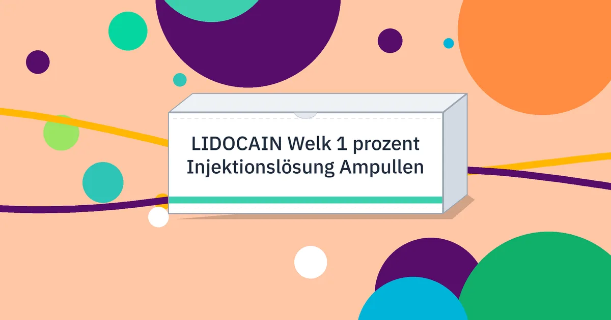 Symbolbild: Packung mit der Aufschrift LIDOCAIN Welk 1 prozent Injektionslösung Ampullen (PZN 04271061) – Verfügbarkeit und Bezug in Apotheken in Frankfurt am Main