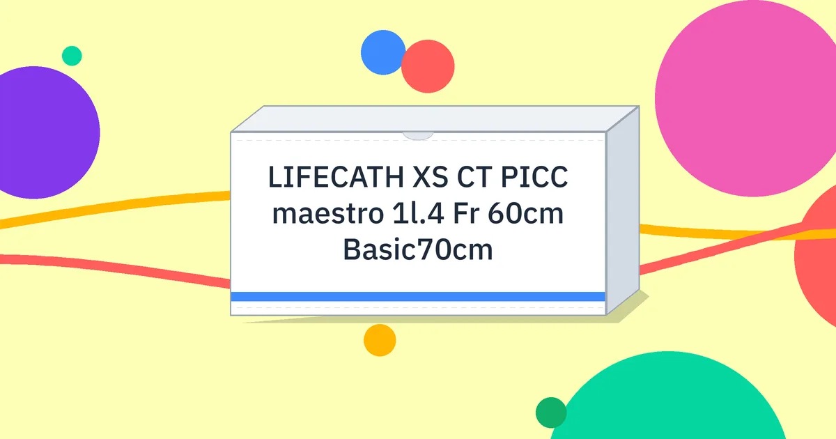 Symbolbild: Packung mit der Aufschrift LIFECATH XS CT PICC maestro 1l.4 Fr 60cm Basic70cm (PZN 19127855) – Verfügbarkeit und Bezug in Apotheken in Frankfurt am Main