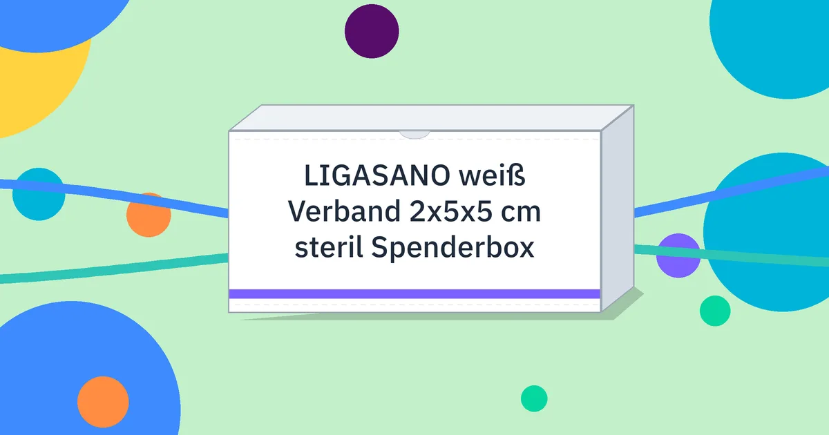Symbolbild: Packung mit der Aufschrift LIGASANO weiß Verband 2x5x5 cm steril Spenderbox (PZN 17251278) – Verfügbarkeit und Bezug in Apotheken in Frankfurt am Main
