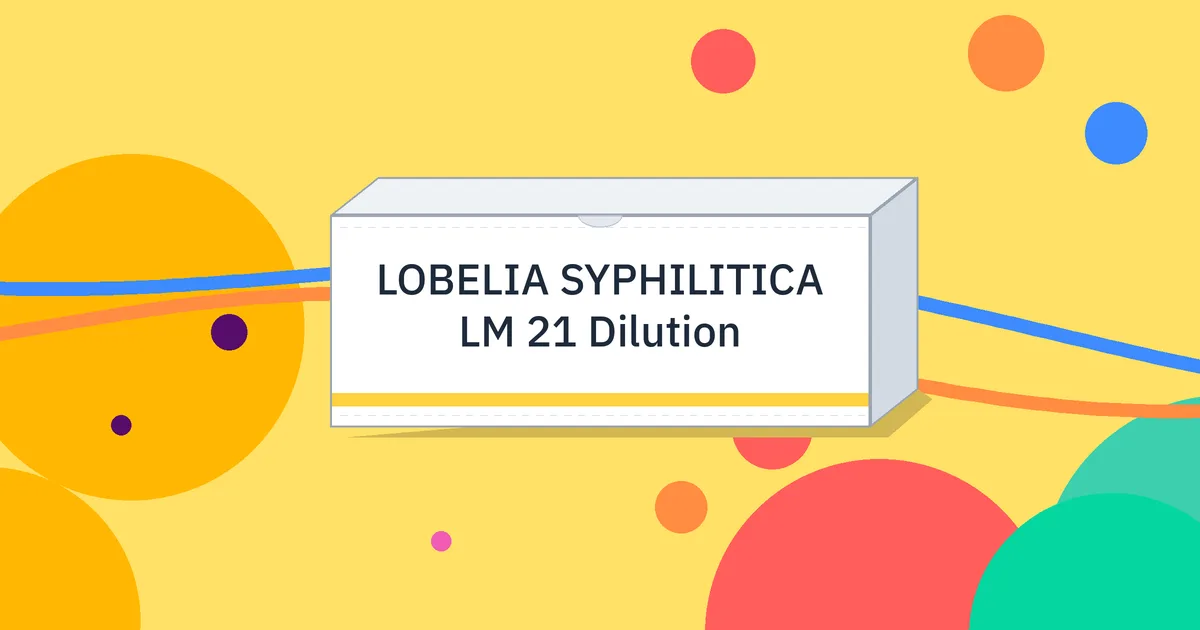 Symbolbild: Packung mit der Aufschrift LOBELIA SYPHILITICA LM 21 Dilution (PZN 13534884) – Verfügbarkeit und Bezug in Apotheken in Frankfurt am Main