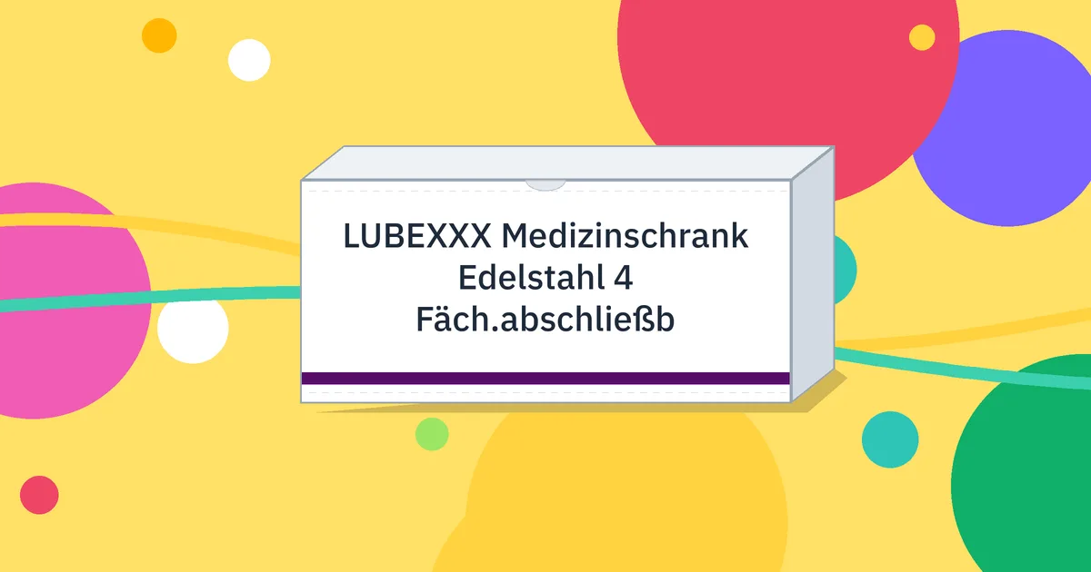 Symbolbild: Packung mit der Aufschrift LUBEXXX Medizinschrank Edelstahl 4 Fäch.abschließb (PZN 19680894) – Verfügbarkeit und Bezug in Apotheken in Frankfurt am Main