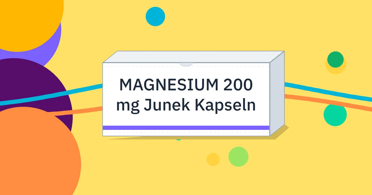 Symbolbild: Packung mit der Aufschrift MAGNESIUM 200 mg Junek Kapseln (PZN 11146853) – Verfügbarkeit und Bezug in Apotheken in Frankfurt am Main