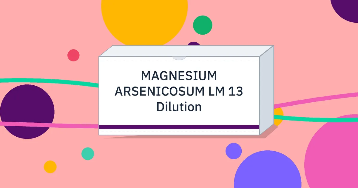 Symbolbild: Packung mit der Aufschrift MAGNESIUM ARSENICOSUM LM 13 Dilution (PZN 12936132) – Verfügbarkeit und Bezug in Apotheken in Frankfurt am Main