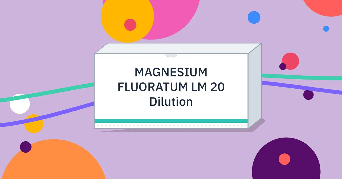 Symbolbild: Packung mit der Aufschrift MAGNESIUM FLUORATUM LM 20 Dilution (PZN 12937568) – Verfügbarkeit und Bezug in Apotheken in Frankfurt am Main