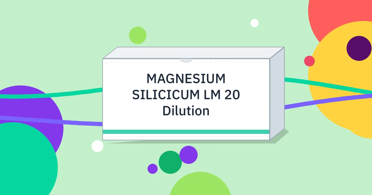 Symbolbild: Packung mit der Aufschrift MAGNESIUM SILICICUM LM 20 Dilution (PZN 12939745) – Verfügbarkeit und Bezug in Apotheken in Frankfurt am Main