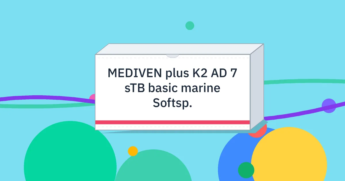 Symbolbild: Packung mit der Aufschrift MEDIVEN plus K2 AD 7 sTB basic marine Softsp. (PZN 15095207) – Verfügbarkeit und Bezug in Apotheken in Frankfurt am Main