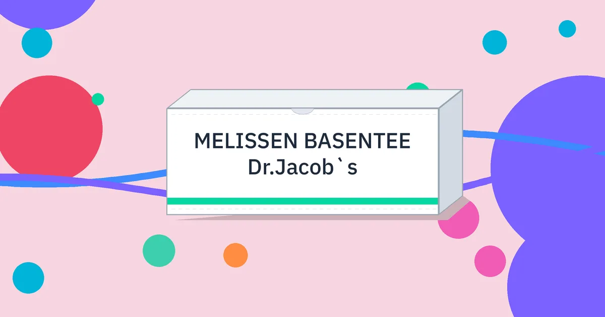Symbolbild: Packung mit der Aufschrift MELISSEN BASENTEE Dr.Jacob`s (PZN 09946931) – Verfügbarkeit und Bezug in Apotheken in Frankfurt am Main
