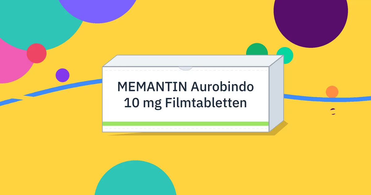 Symbolbild: Packung mit der Aufschrift MEMANTIN Aurobindo 10 mg Filmtabletten (PZN 10142008) – Verfügbarkeit und Bezug in Apotheken in Frankfurt am Main
