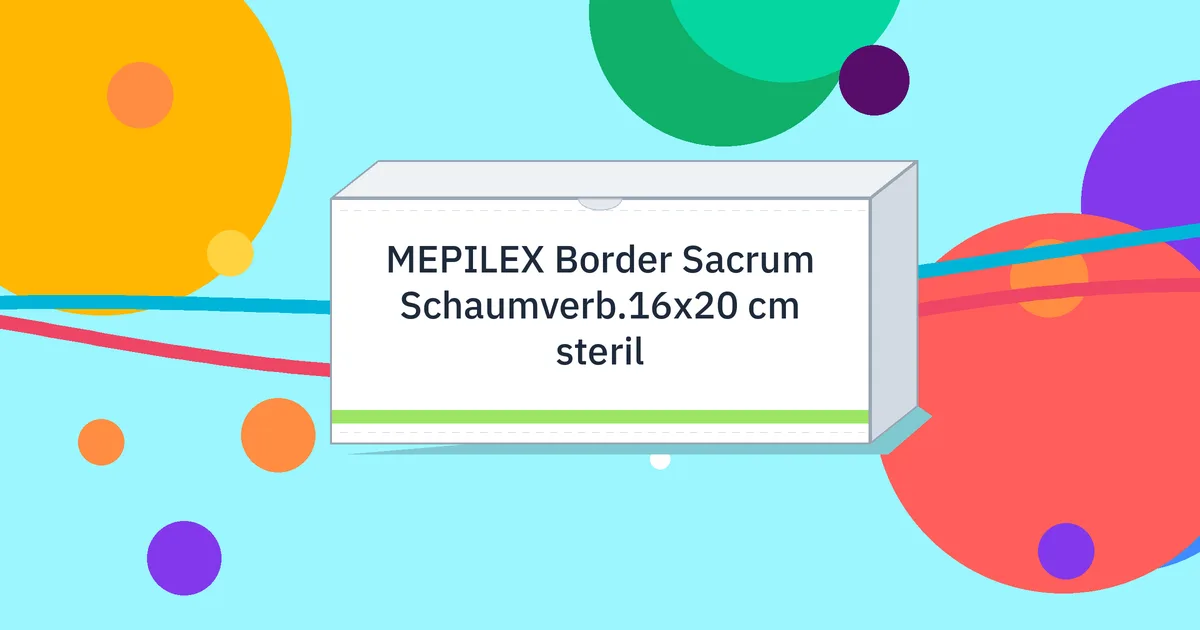 Symbolbild: Packung mit der Aufschrift MEPILEX Border Sacrum Schaumverb.16x20 cm steril (PZN 18672059) – Verfügbarkeit und Bezug in Apotheken in Frankfurt am Main