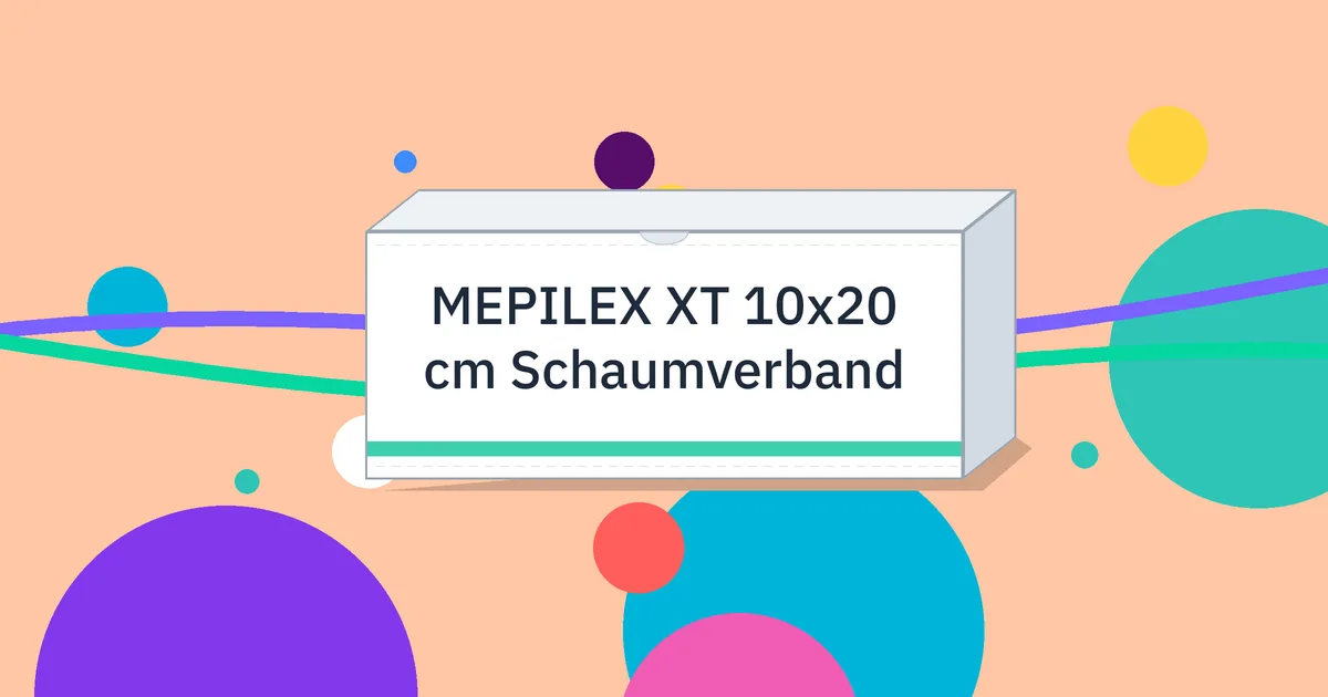 Symbolbild: Packung mit der Aufschrift MEPILEX XT 10x20 cm Schaumverband (PZN 11152368) – Verfügbarkeit und Bezug in Apotheken in Frankfurt am Main