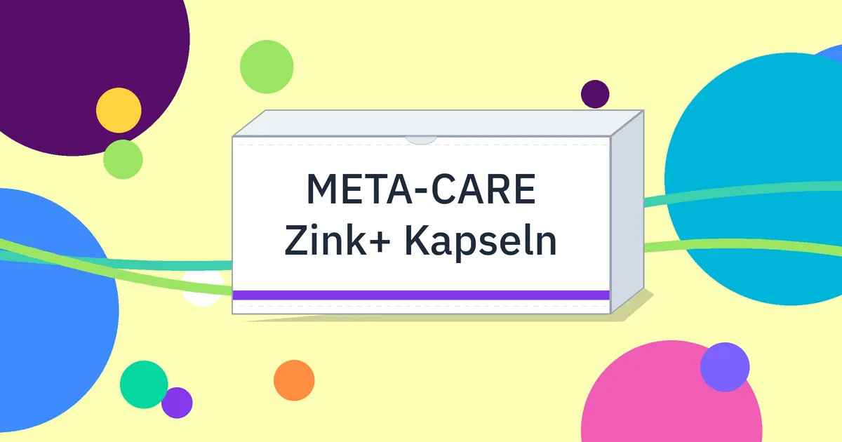 Symbolbild: Packung mit der Aufschrift META-CARE Zink+ Kapseln (PZN 12729522) – Verfügbarkeit und Bezug in Apotheken in Frankfurt am Main