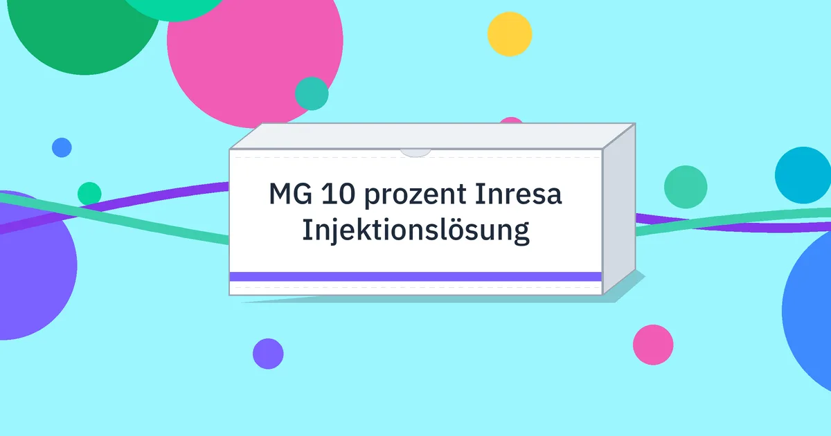 Symbolbild: Packung mit der Aufschrift MG 10 prozent Inresa Injektionslösung (PZN 00091126) – Verfügbarkeit und Bezug in Apotheken in Frankfurt am Main