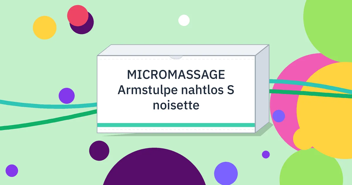 Symbolbild: Packung mit der Aufschrift MICROMASSAGE Armstulpe nahtlos S noisette (PZN 16192906) – Verfügbarkeit und Bezug in Apotheken in Frankfurt am Main