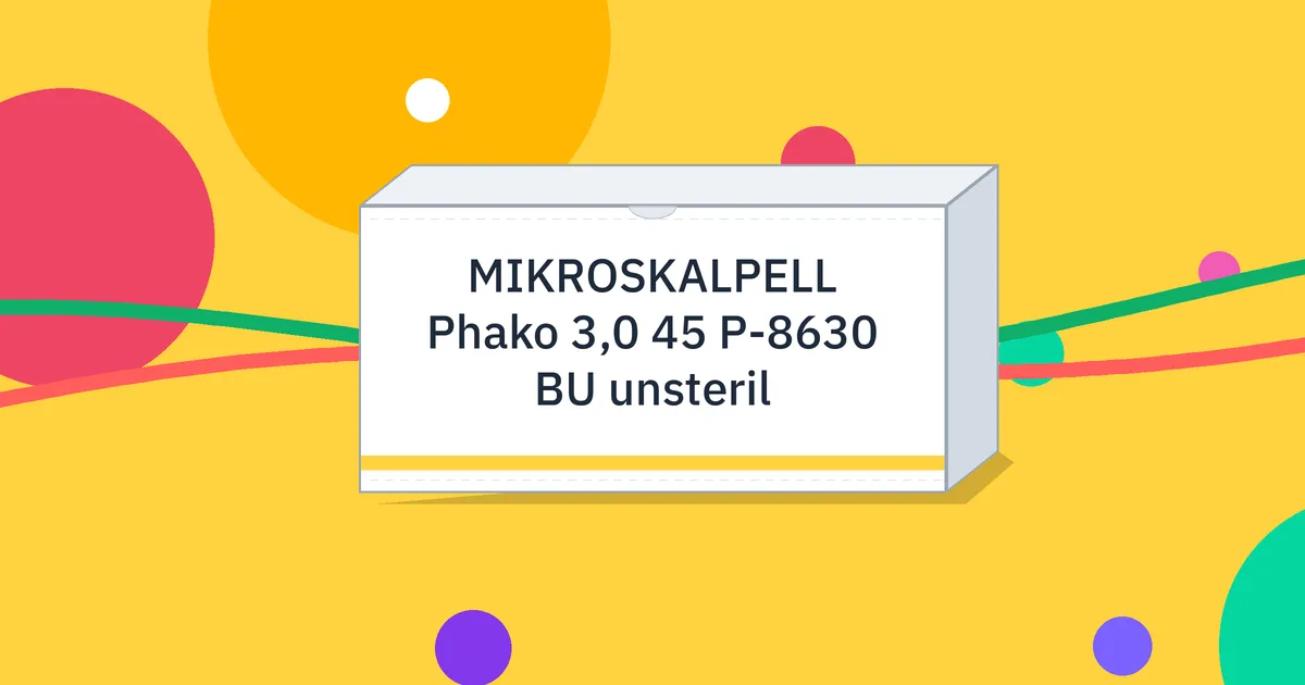 Symbolbild: Packung mit der Aufschrift MIKROSKALPELL Phako 3,0 45 P-8630 BU unsteril (PZN 09224445) – Verfügbarkeit und Bezug in Apotheken in Frankfurt am Main