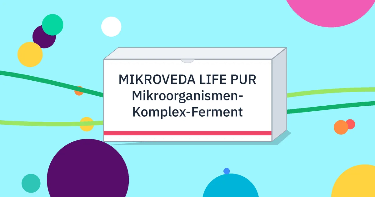 Symbolbild: Packung mit der Aufschrift MIKROVEDA LIFE PUR Mikroorganismen-Komplex-Ferment (PZN 17541094) – Verfügbarkeit und Bezug in Apotheken in Frankfurt am Main