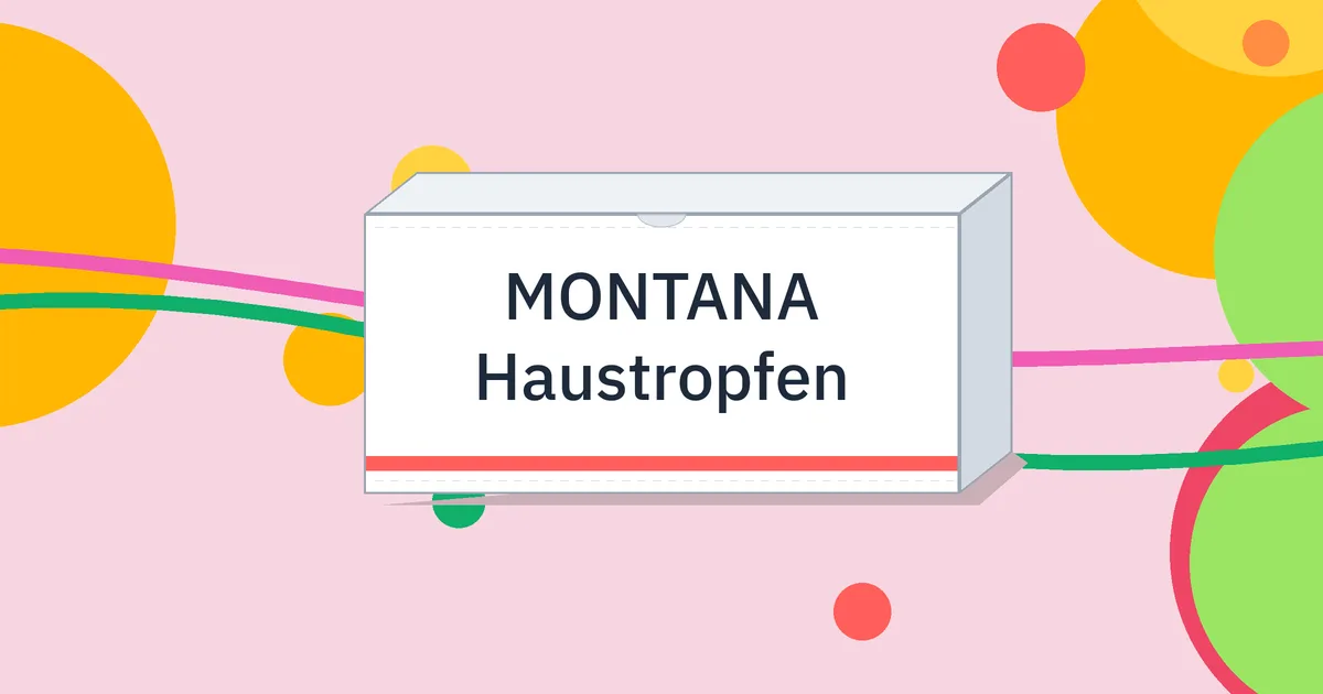 Symbolbild: Packung mit der Aufschrift MONTANA Haustropfen (PZN 10087462) – Verfügbarkeit und Bezug in Apotheken in Frankfurt am Main