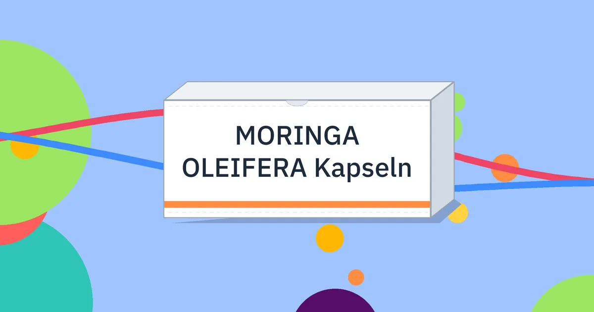Symbolbild: Packung mit der Aufschrift MORINGA OLEIFERA Kapseln (PZN 06932911) – Verfügbarkeit und Bezug in Apotheken in Frankfurt am Main