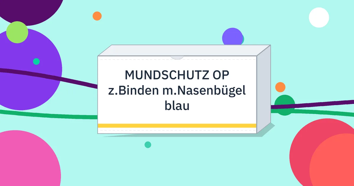 Symbolbild: Packung mit der Aufschrift MUNDSCHUTZ OP z.Binden m.Nasenbügel blau (PZN 07004716) – Verfügbarkeit und Bezug in Apotheken in Frankfurt am Main