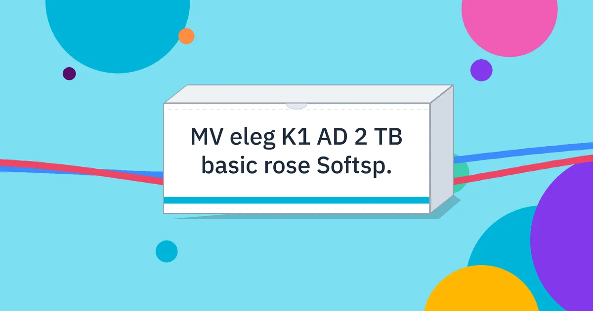 Symbolbild: Packung mit der Aufschrift MV eleg K1 AD 2 TB basic rose Softsp. (PZN 14686490) – Verfügbarkeit und Bezug in Apotheken in Frankfurt am Main