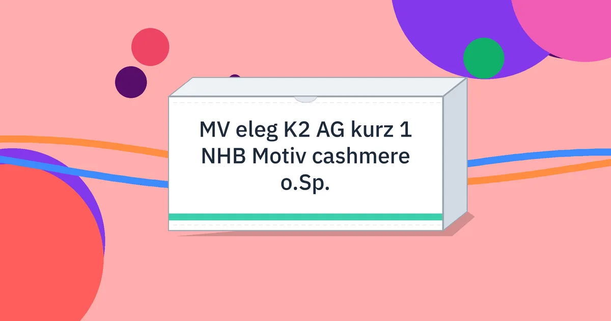 Symbolbild: Packung mit der Aufschrift MV eleg K2 AG kurz 1 NHB Motiv cashmere o.Sp. (PZN 15707461) – Verfügbarkeit und Bezug in Apotheken in Frankfurt am Main