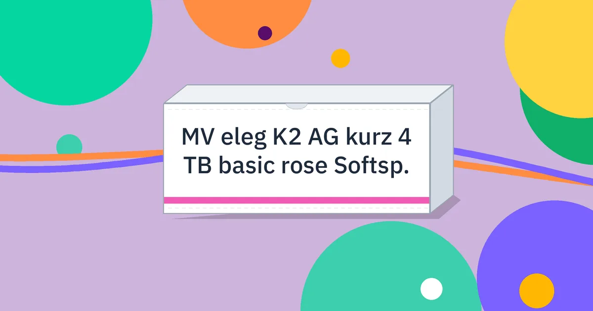 Symbolbild: Packung mit der Aufschrift MV eleg K2 AG kurz 4 TB basic rose Softsp. (PZN 14698547) – Verfügbarkeit und Bezug in Apotheken in Frankfurt am Main