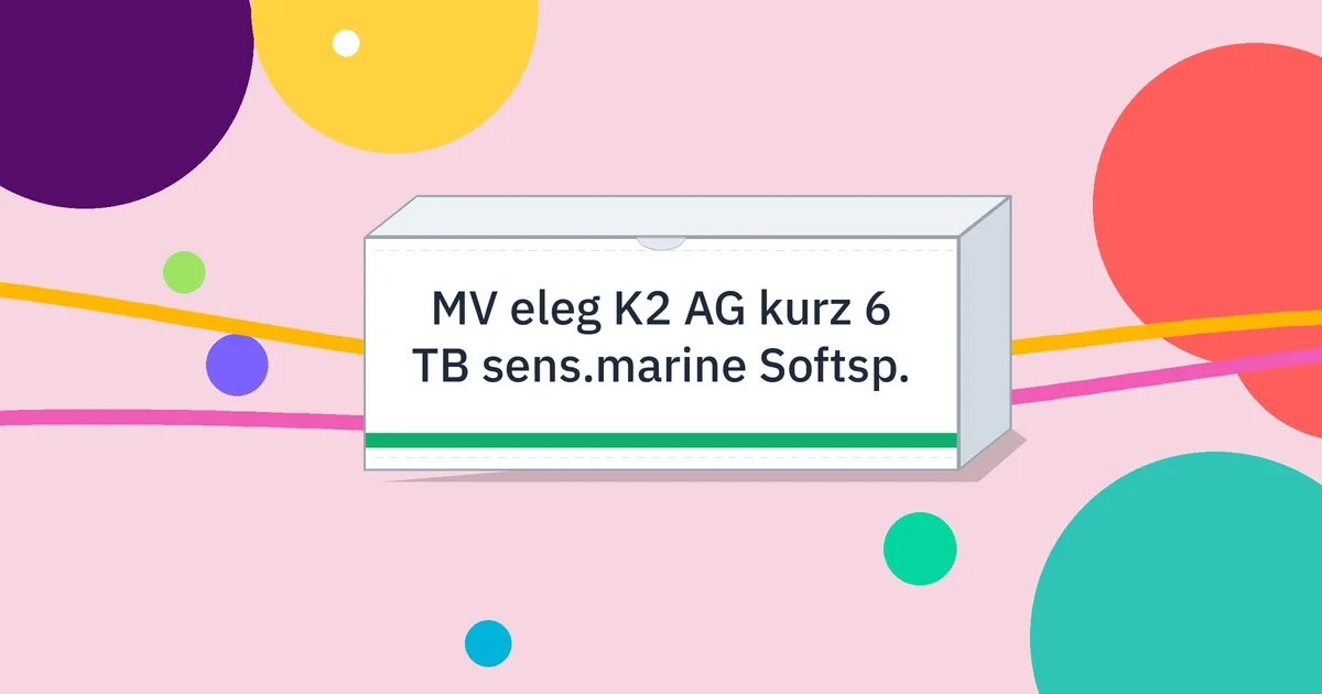 Symbolbild: Packung mit der Aufschrift MV eleg K2 AG kurz 6 TB sens.marine Softsp. (PZN 14606775) – Verfügbarkeit und Bezug in Apotheken in Frankfurt am Main