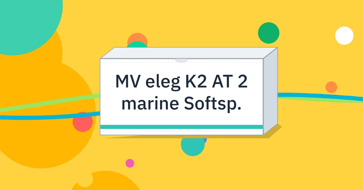 Symbolbild: Packung mit der Aufschrift MV eleg K2 AT 2 marine Softsp. (PZN 15286551) – Verfügbarkeit und Bezug in Apotheken in Frankfurt am Main