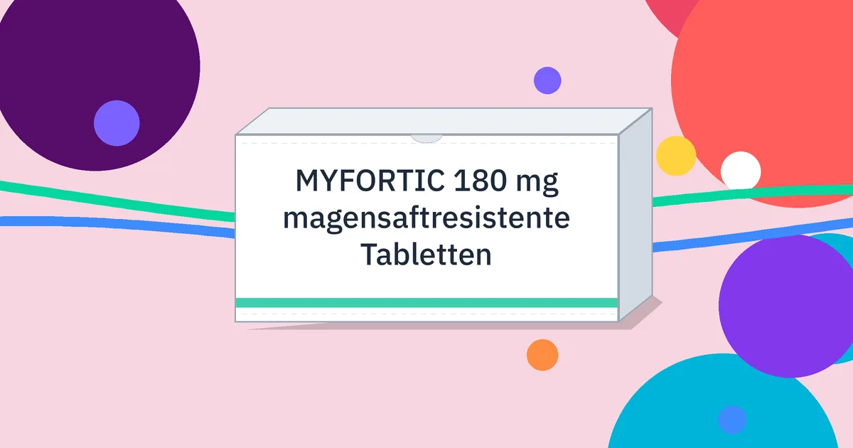 Symbolbild: Packung mit der Aufschrift MYFORTIC 180 mg magensaftresistente Tabletten (PZN 17448124) – Verfügbarkeit und Bezug in Apotheken in Frankfurt am Main