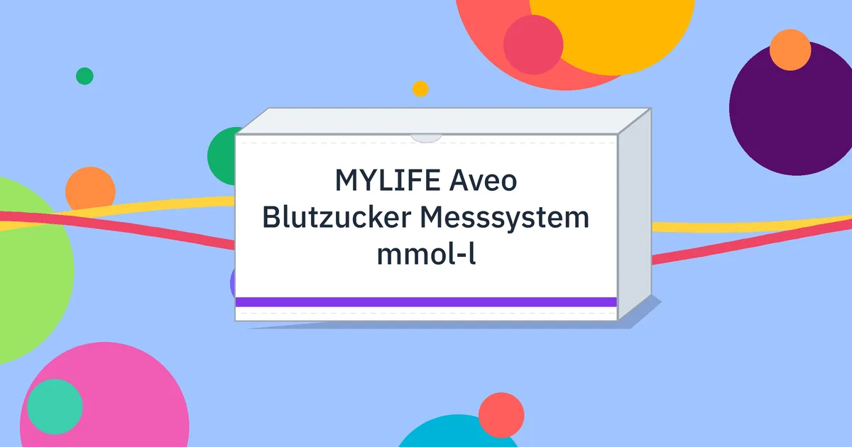 Symbolbild: Packung mit der Aufschrift MYLIFE Aveo Blutzucker Messsystem mmol-l (PZN 18054597) – Verfügbarkeit und Bezug in Apotheken in Frankfurt am Main