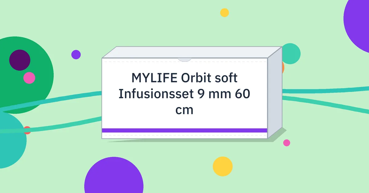 Symbolbild: Packung mit der Aufschrift MYLIFE Orbit soft Infusionsset 9 mm 60 cm (PZN 14324812) – Verfügbarkeit und Bezug in Apotheken in Frankfurt am Main