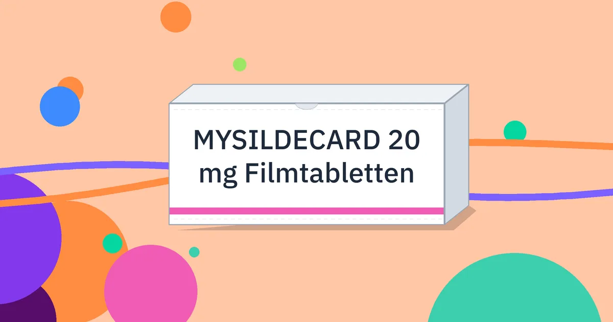 Symbolbild: Packung mit der Aufschrift MYSILDECARD 20 mg Filmtabletten (PZN 20046843) – Verfügbarkeit und Bezug in Apotheken in Frankfurt am Main