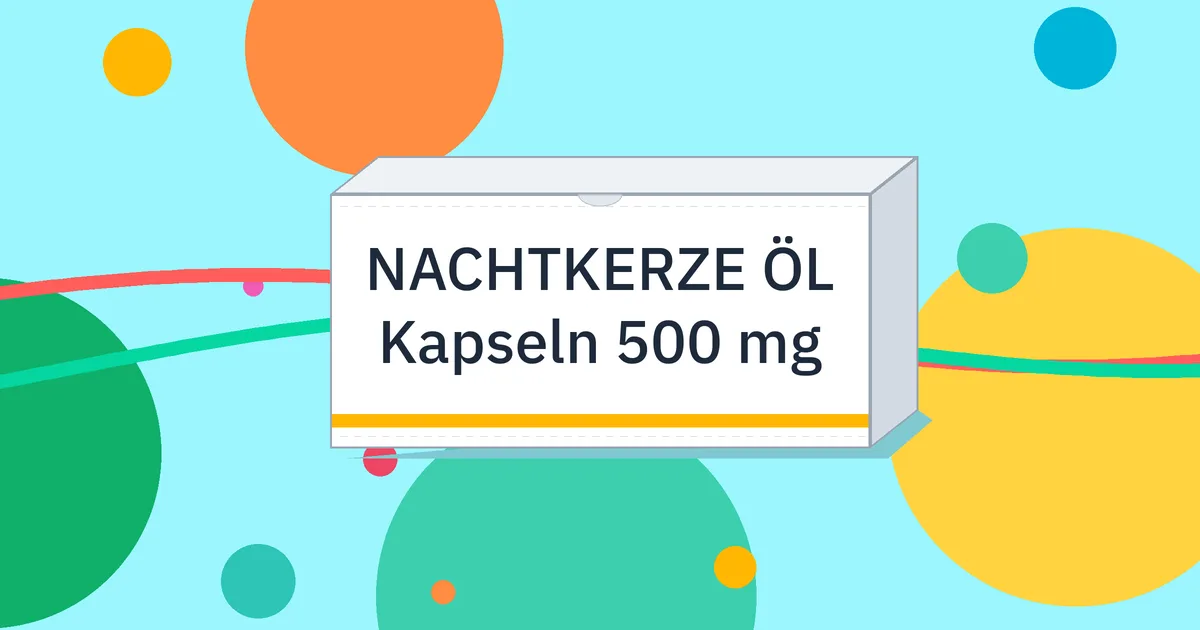 Symbolbild: Packung mit der Aufschrift NACHTKERZE ÖL Kapseln 500 mg (PZN 07463654) – Verfügbarkeit und Bezug in Apotheken in Frankfurt am Main