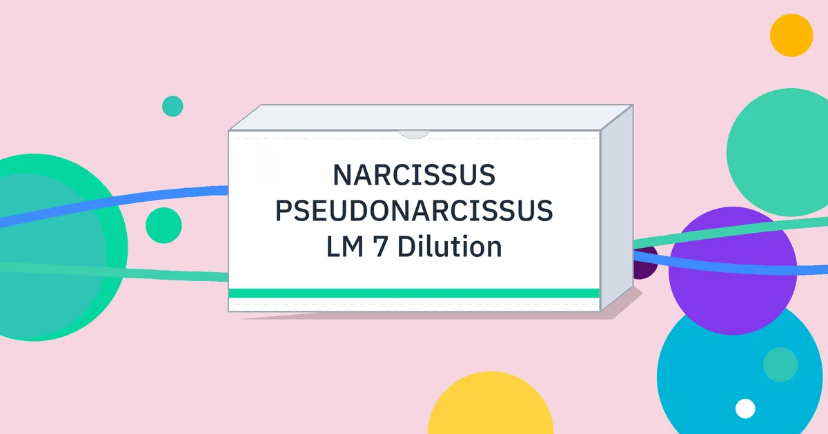 Symbolbild: Packung mit der Aufschrift NARCISSUS PSEUDONARCISSUS LM 7 Dilution (PZN 13615795) – Verfügbarkeit und Bezug in Apotheken in Frankfurt am Main