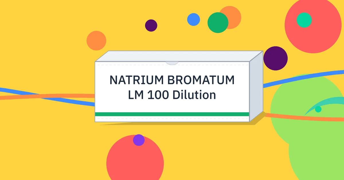 Symbolbild: Packung mit der Aufschrift NATRIUM BROMATUM LM 100 Dilution (PZN 12961503) – Verfügbarkeit und Bezug in Apotheken in Frankfurt am Main
