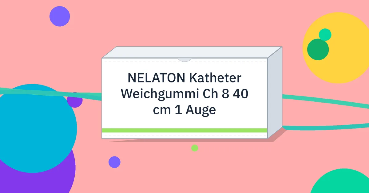 Symbolbild: Packung mit der Aufschrift NELATON Katheter Weichgummi Ch 8 40 cm 1 Auge (PZN 10086037) – Verfügbarkeit und Bezug in Apotheken in Frankfurt am Main