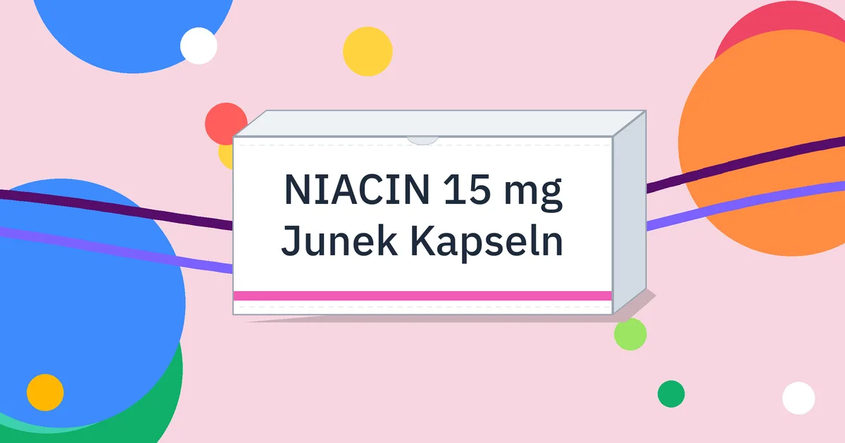 Symbolbild: Packung mit der Aufschrift NIACIN 15 mg Junek Kapseln (PZN 10052469) – Verfügbarkeit und Bezug in Apotheken in Frankfurt am Main