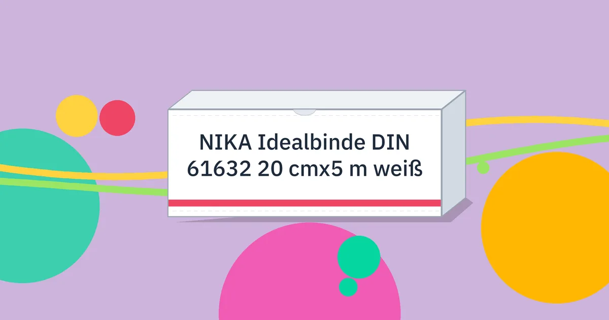 Symbolbild: Packung mit der Aufschrift NIKA Idealbinde DIN 61632 20 cmx5 m weiß (PZN 18171185) – Verfügbarkeit und Bezug in Apotheken in Frankfurt am Main