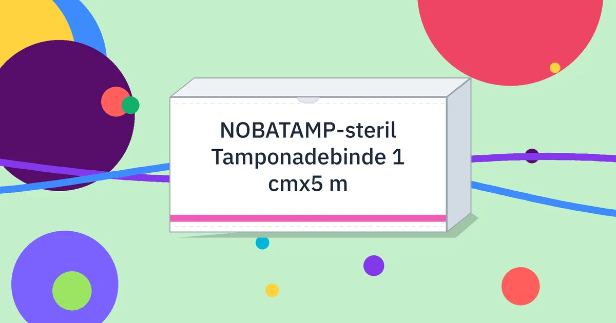 Symbolbild: Packung mit der Aufschrift NOBATAMP-steril Tamponadebinde 1 cmx5 m (PZN 04257687) – Verfügbarkeit und Bezug in Apotheken in Frankfurt am Main