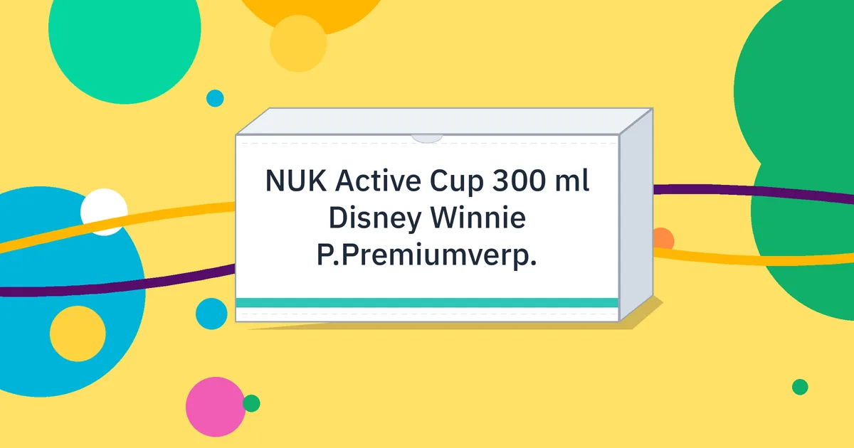 Symbolbild: Packung mit der Aufschrift NUK Active Cup 300 ml Disney Winnie P.Premiumverp. (PZN 14310514) – Verfügbarkeit und Bezug in Apotheken in Frankfurt am Main