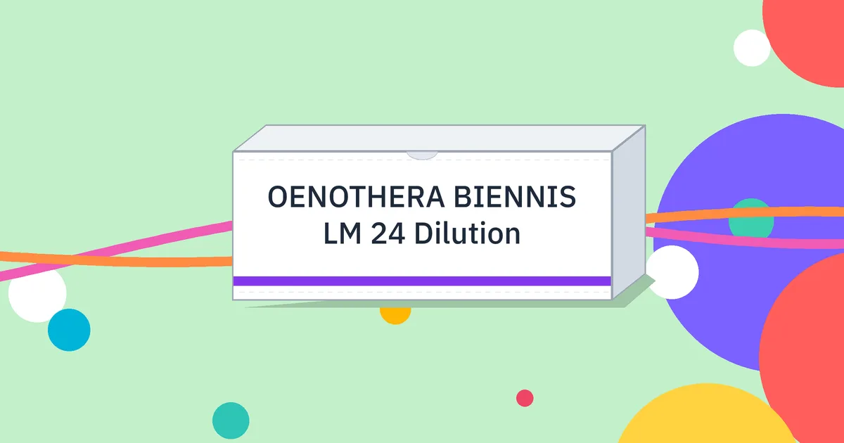 Symbolbild: Packung mit der Aufschrift OENOTHERA BIENNIS LM 24 Dilution (PZN 13622967) – Verfügbarkeit und Bezug in Apotheken in Frankfurt am Main