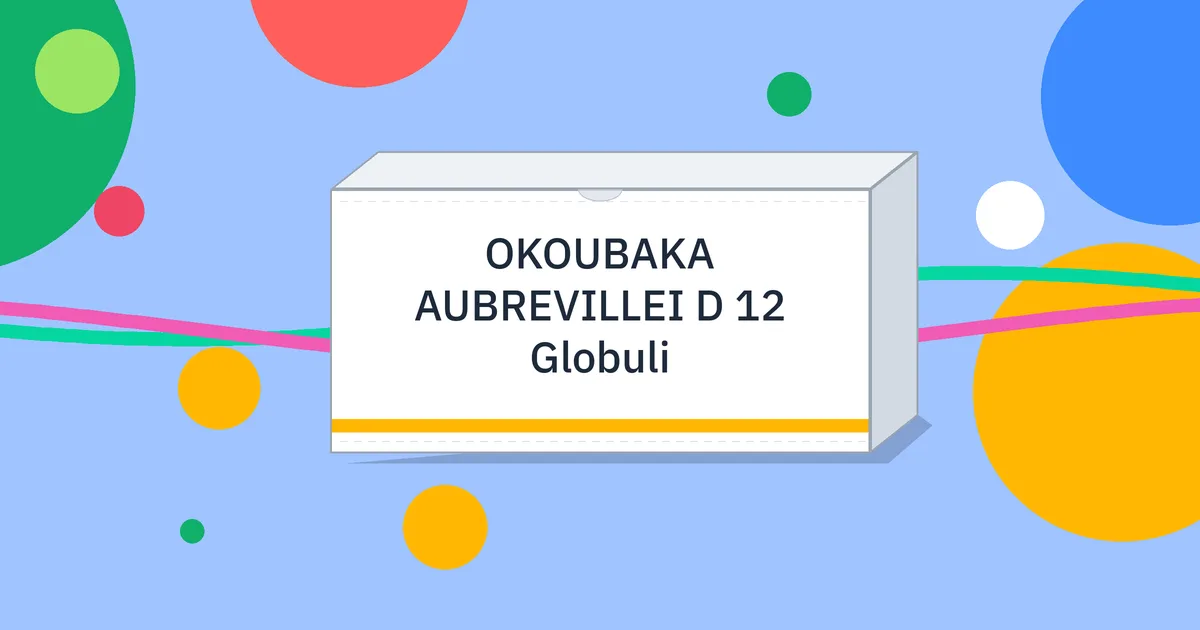 Symbolbild: Packung mit der Aufschrift OKOUBAKA AUBREVILLEI D 12 Globuli (PZN 11555534) – Verfügbarkeit und Bezug in Apotheken in Frankfurt am Main