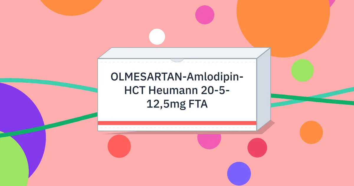 Symbolbild: Packung mit der Aufschrift OLMESARTAN-Amlodipin-HCT Heumann 20-5-12,5mg FTA (PZN 15580316) – Verfügbarkeit und Bezug in Apotheken in Frankfurt am Main