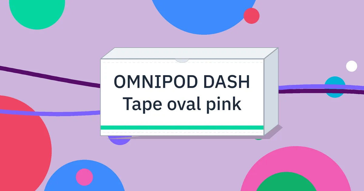 Symbolbild: Packung mit der Aufschrift OMNIPOD DASH Tape oval pink (PZN 18178922) – Verfügbarkeit und Bezug in Apotheken in Frankfurt am Main
