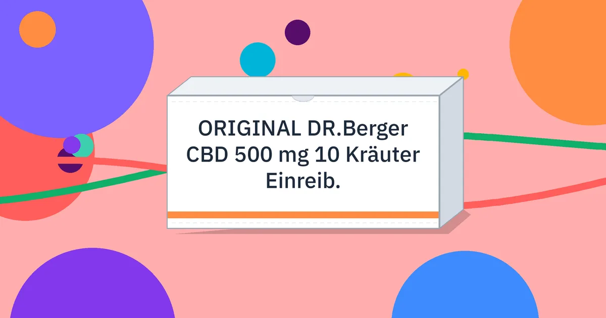 Symbolbild: Packung mit der Aufschrift ORIGINAL DR.Berger CBD 500 mg 10 Kräuter Einreib. (PZN 17863107) – Verfügbarkeit und Bezug in Apotheken in Frankfurt am Main