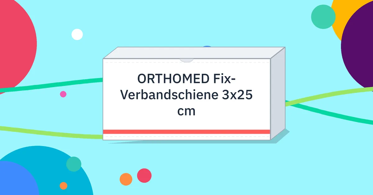 Symbolbild: Packung mit der Aufschrift ORTHOMED Fix-Verbandschiene 3x25 cm (PZN 11516741) – Verfügbarkeit und Bezug in Apotheken in Frankfurt am Main