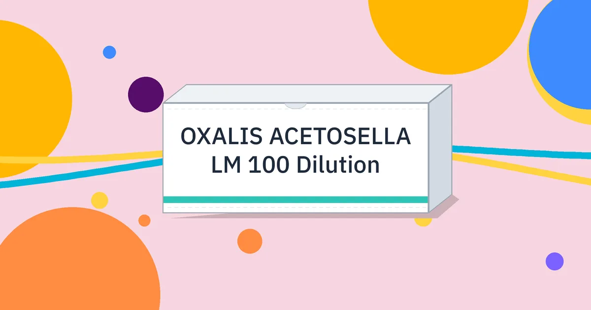 Symbolbild: Packung mit der Aufschrift OXALIS ACETOSELLA LM 100 Dilution (PZN 13629231) – Verfügbarkeit und Bezug in Apotheken in Frankfurt am Main